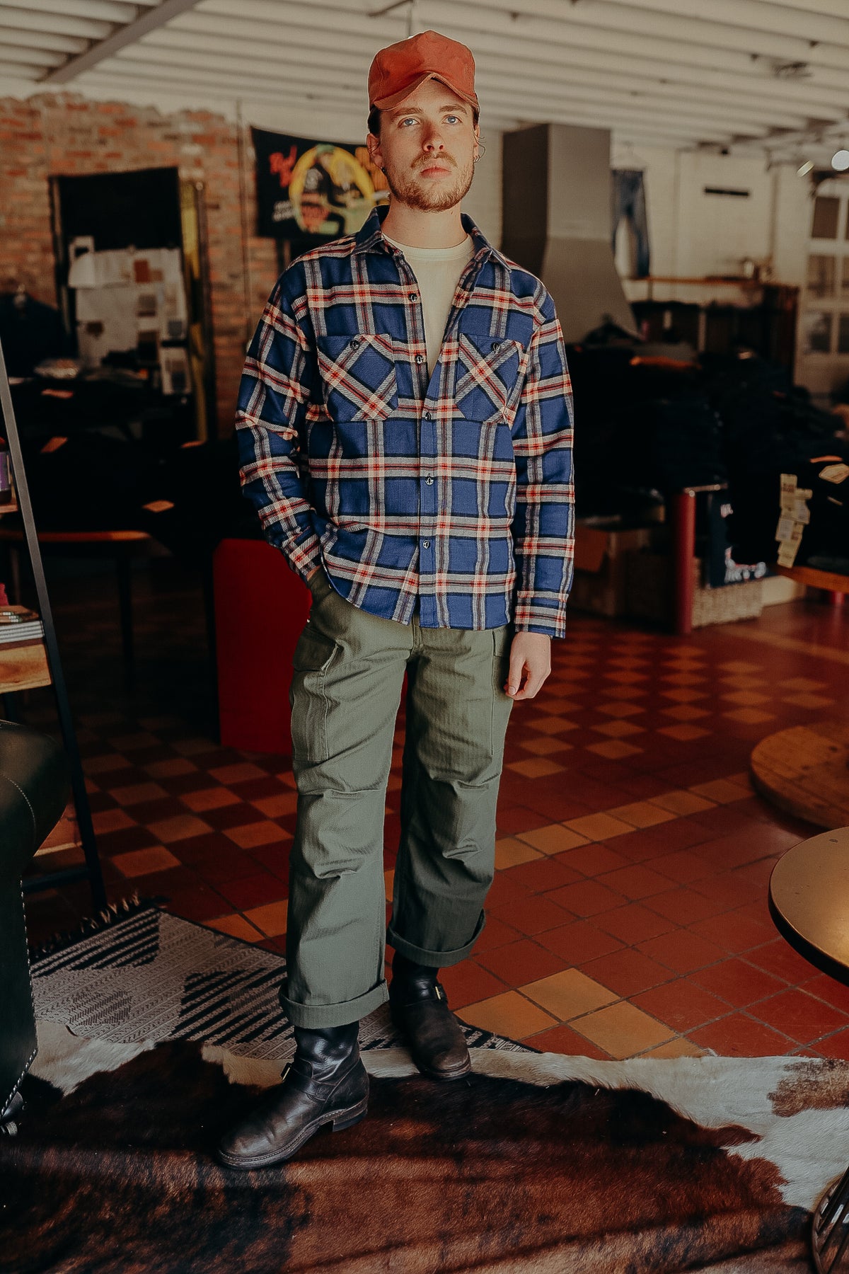 Flannel Work Shirt- Navy Slub – Iron Shop Provisions
