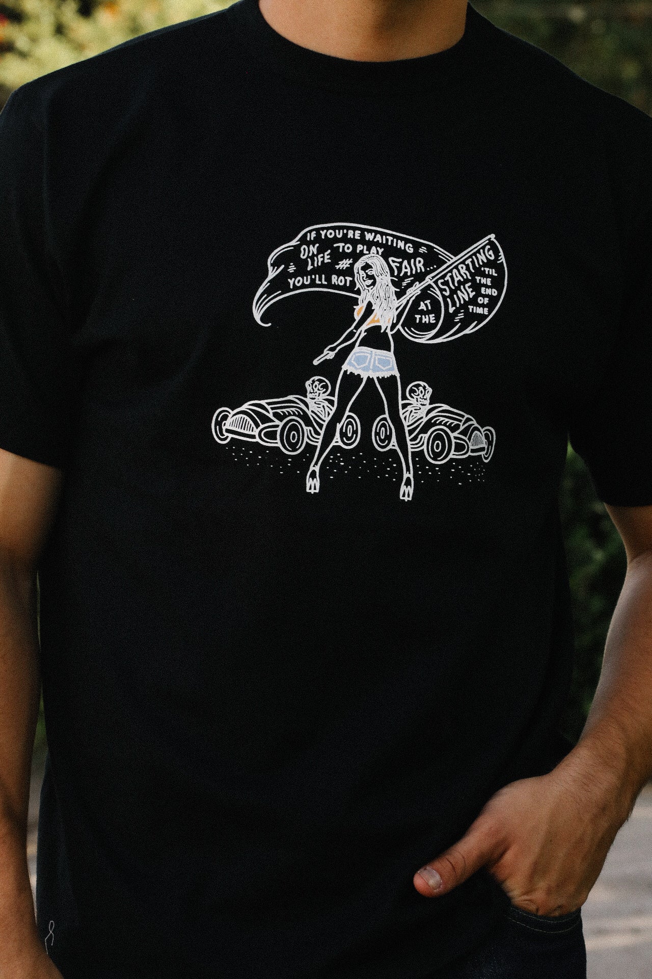 ISP x Buffalo Nickel "Starting Line" Loopwheel Tee-Black – Iron Shop ...
