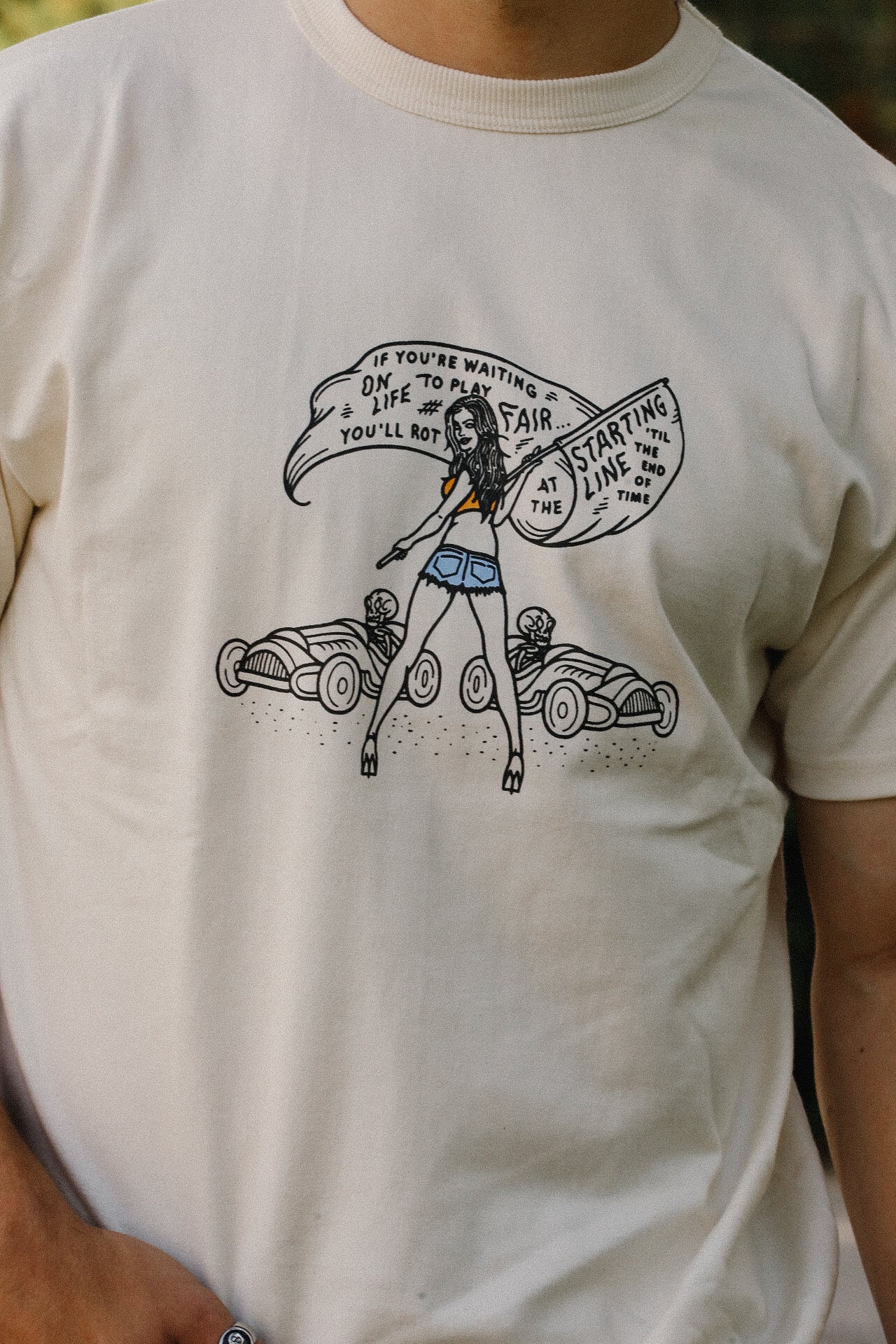 ISP x Buffalo Nickel "Starting Line" Loopwheel Tee-Cream – Iron Shop ...